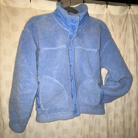 Old Navy | Jackets & Coats | Baby Blue Teddy Bomber Jacket | Poshmark